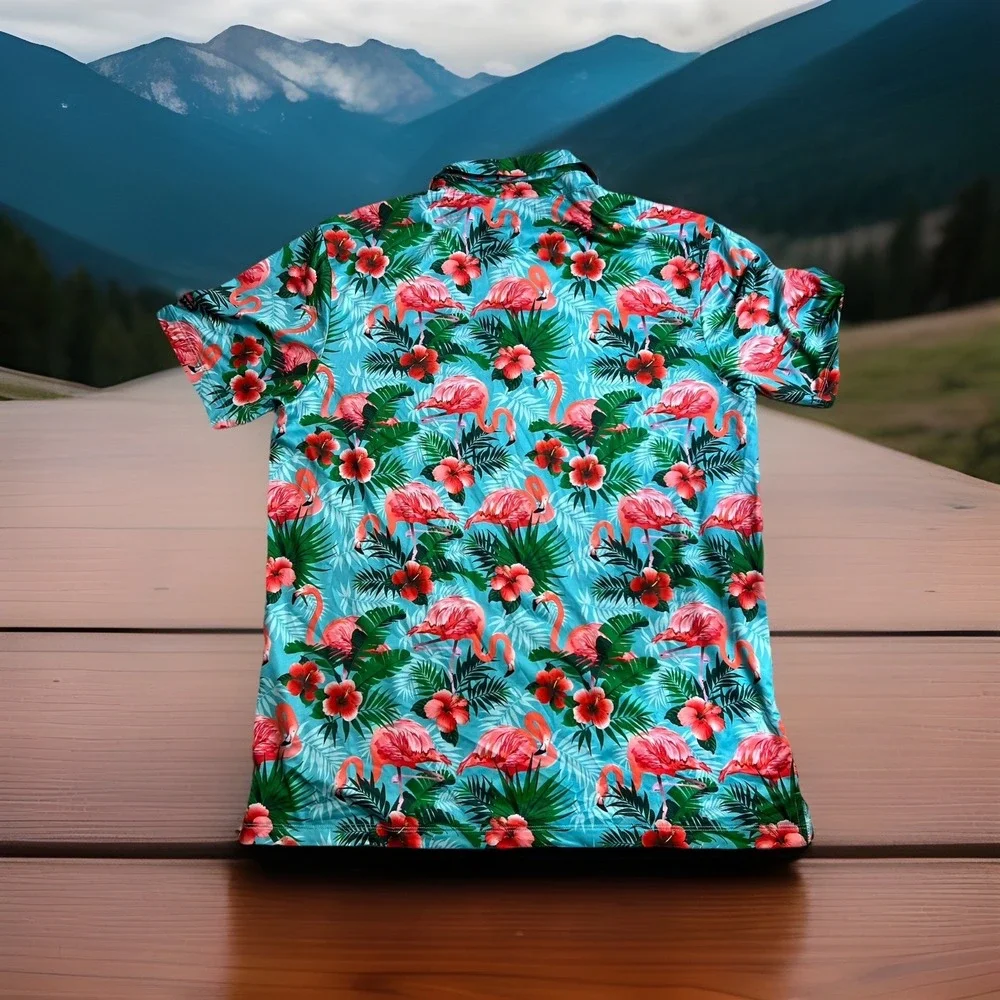 Yatta Golf | Shirts | Yatta Golf Polo Shirt Mens L Blue Hawaiian ...